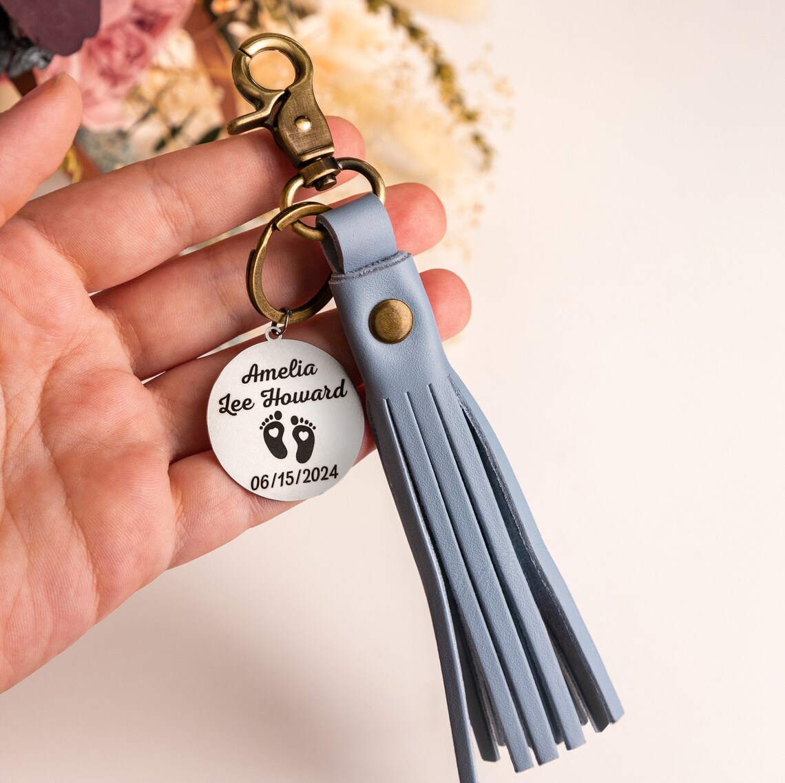 Personalized Leather Tassel for Purse, Leather Accessory for Women Bag ...