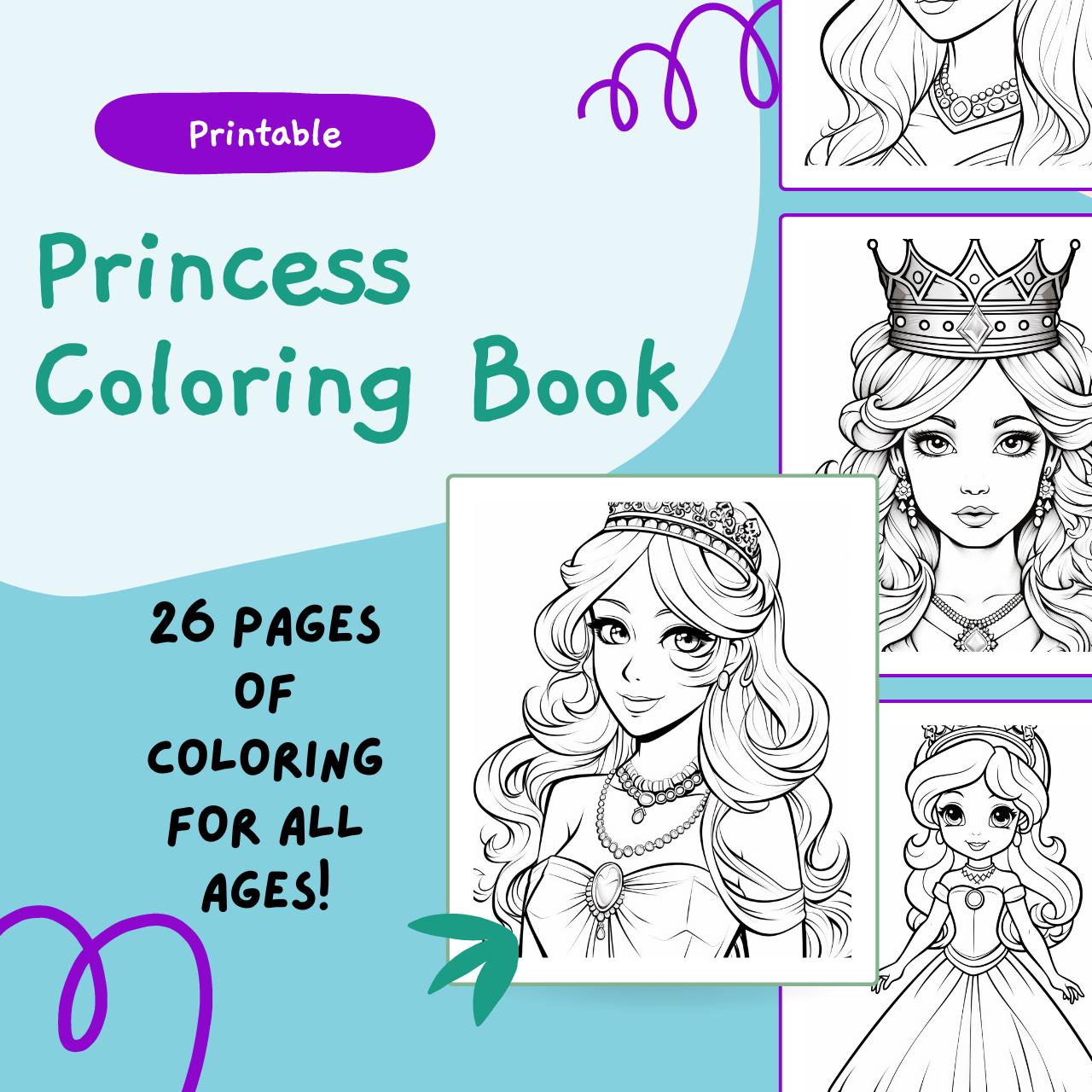 Princesses Mix-n-match Coloring Pages - Etsy