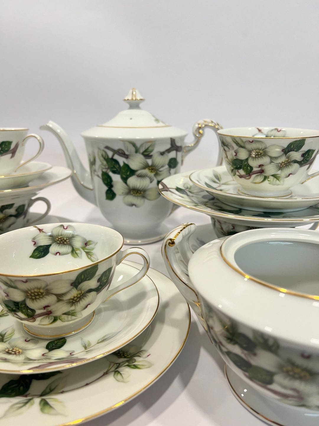 Rare Vintage Meito Norleans China Livonia Dogwood Porcelain Tea Set ...