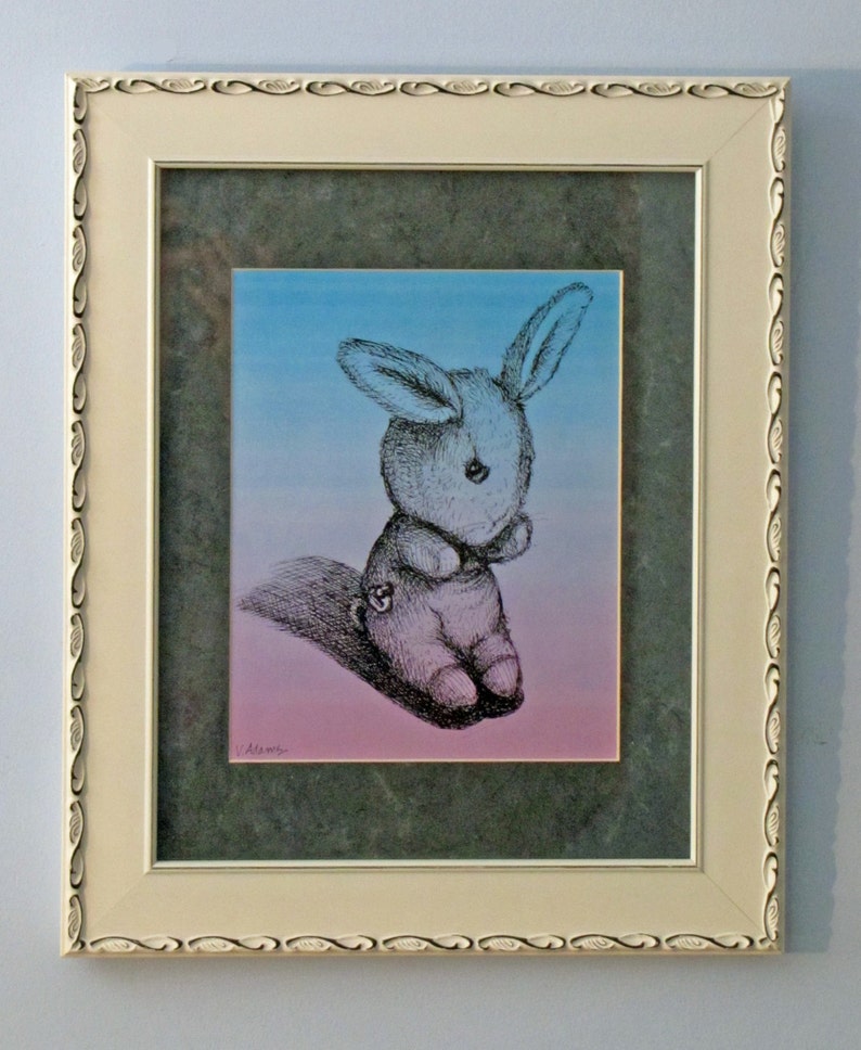 Wall Art Print Childrens Illustration Bunny Rabbit Pen and Ink - Etsy