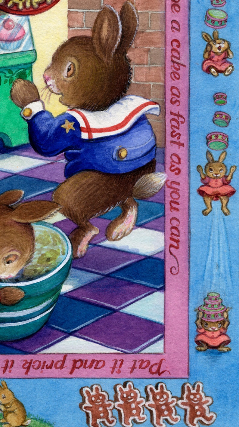 Kids Art Poster Print Bunny Baker Mother Goose - Etsy