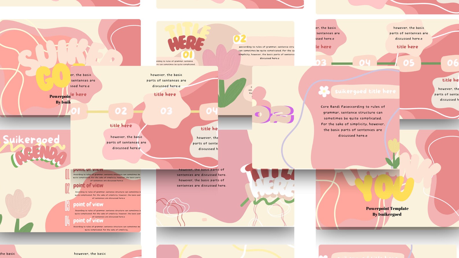 Cute Soft Pink Powerpoint Template, Kawai Design Canva Slides, Simple ...