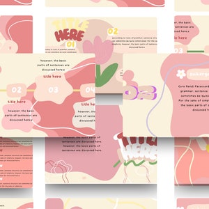 Cute Soft Pink Powerpoint Template, Kawai Design Canva Slides, Simple ...