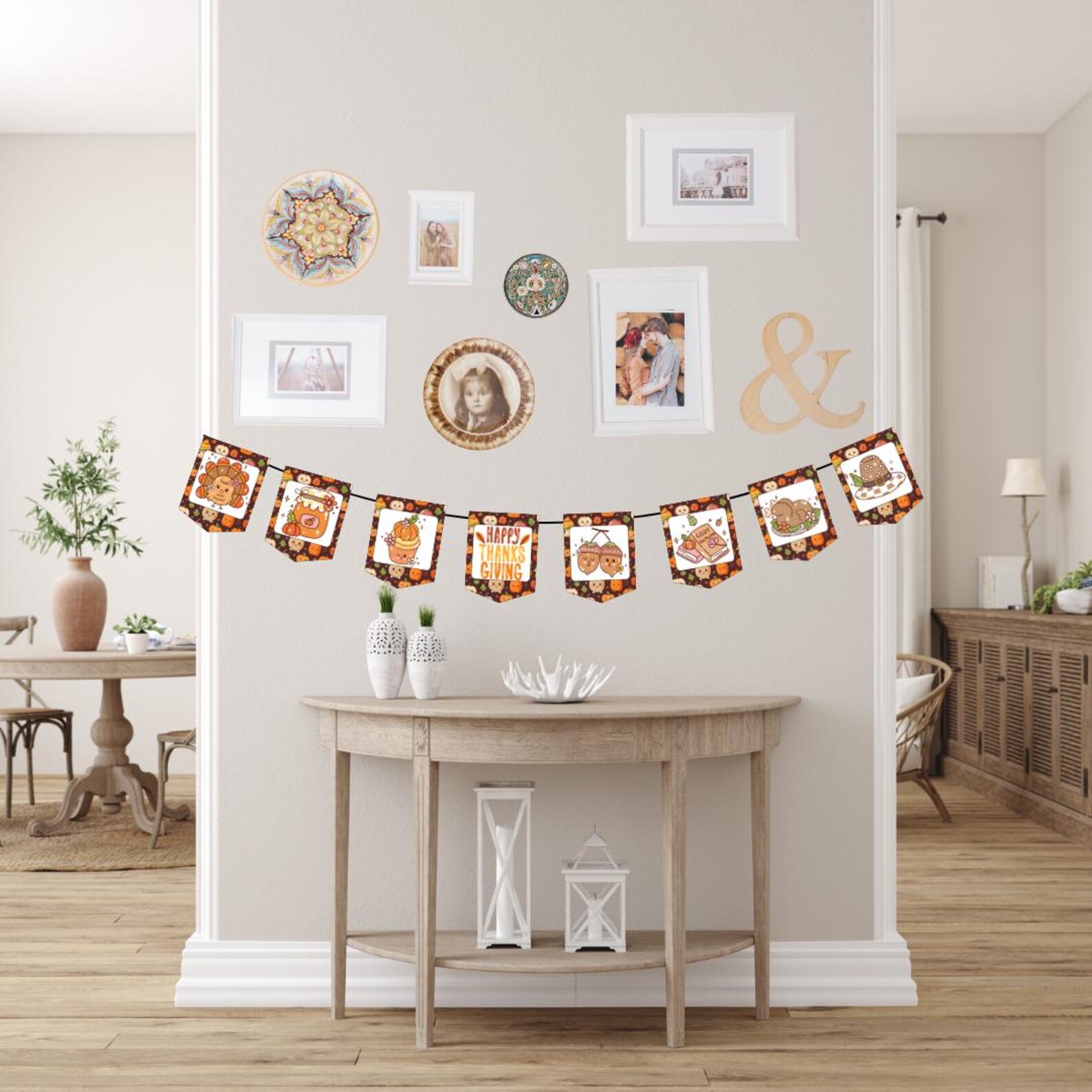 Thanksgiving Kids Pennant Banner, Fall Harvest Decor, Autumn Bunting ...