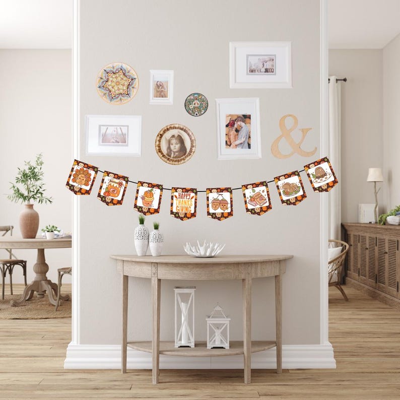 Thanksgiving Kids Pennant Banner, Fall Harvest Decor, Autumn Bunting ...