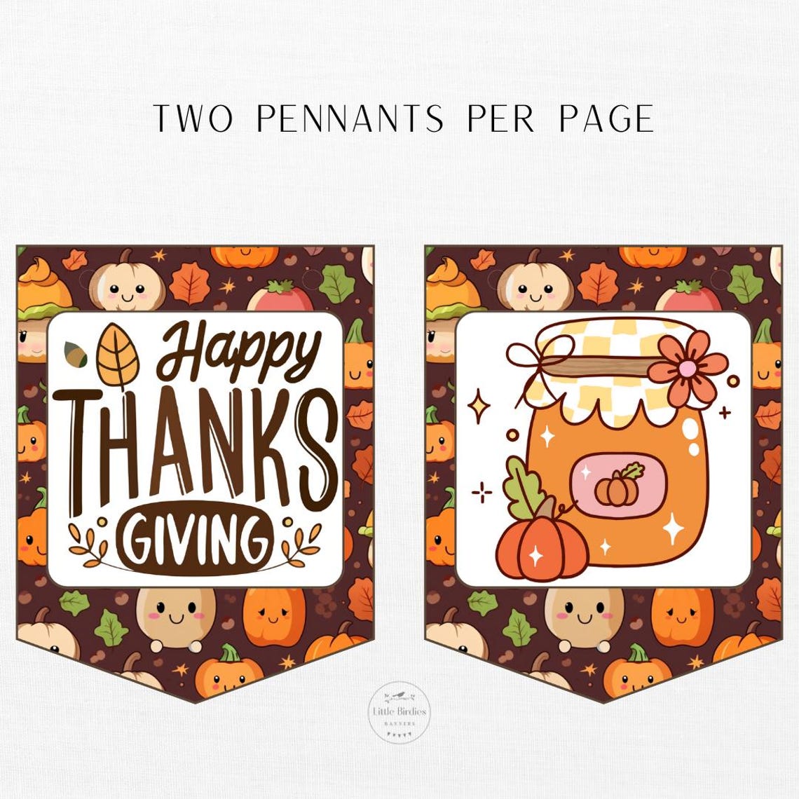 Thanksgiving Kids Pennant Banner, Fall Harvest Decor, Autumn Bunting ...