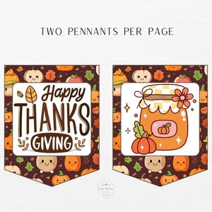Thanksgiving Kids Pennant Banner, Fall Harvest Decor, Autumn Bunting ...