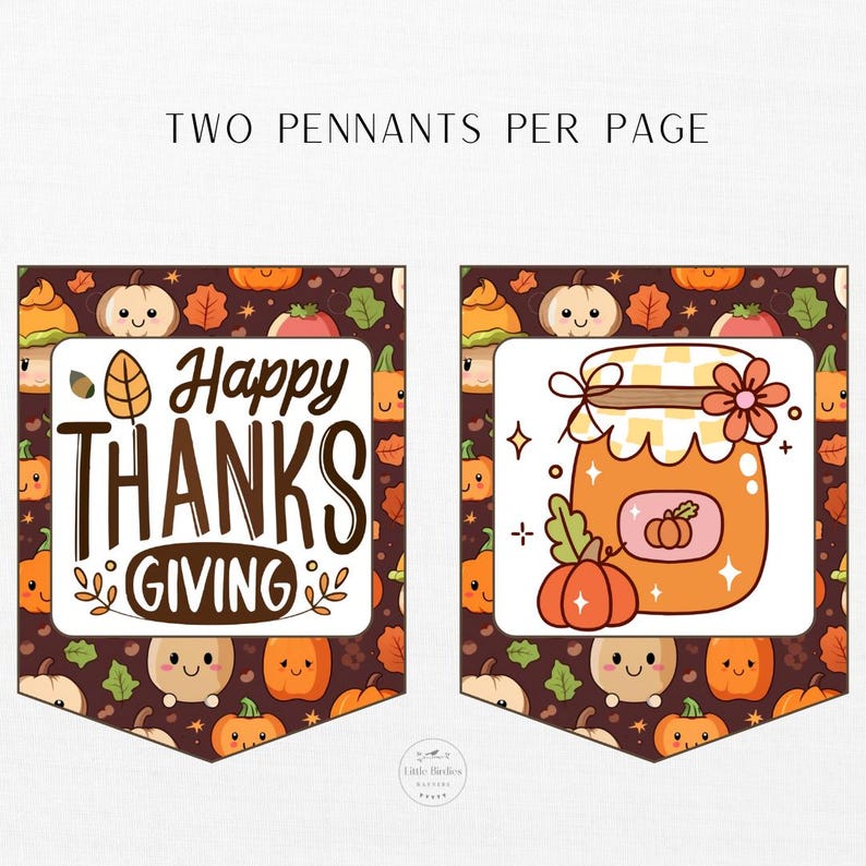 Thanksgiving Kids Pennant Banner, Fall Harvest Decor, Autumn Bunting ...