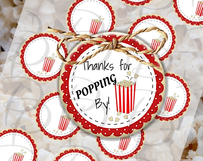 Thanks for Popping By Editable Edit Online Popcorn Favor - Etsy