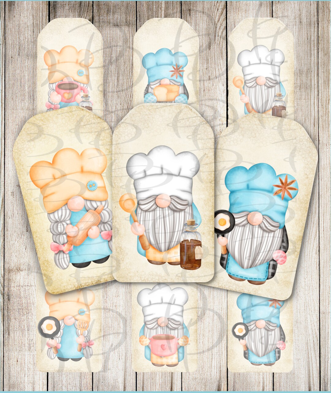 Gnome Tags Gnome Cooking Tags Baking Tags Favor Tags - Etsy