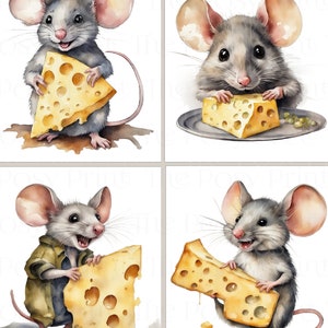 Mouse and Cheese, Printable Download, 8x10 Digital Printing, Cards ...
