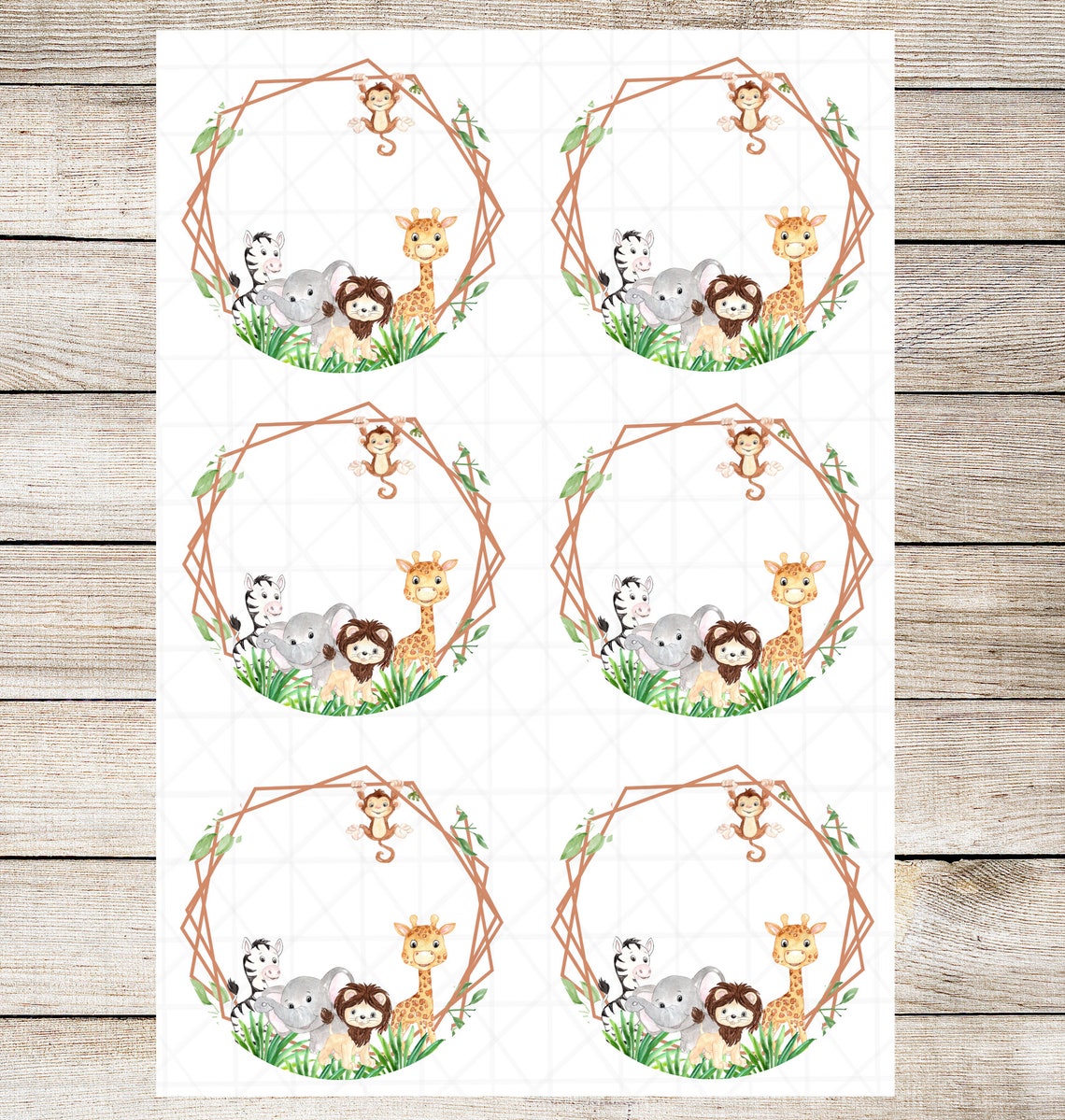 Editable Jungle Tag Safari Thank You Tag 3 Inch Sticker - Etsy