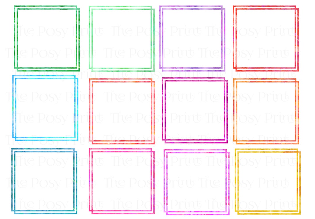 Frames Clip Art, Watercolor PNG , 12 Watercolor Frames, 6 Inch ...