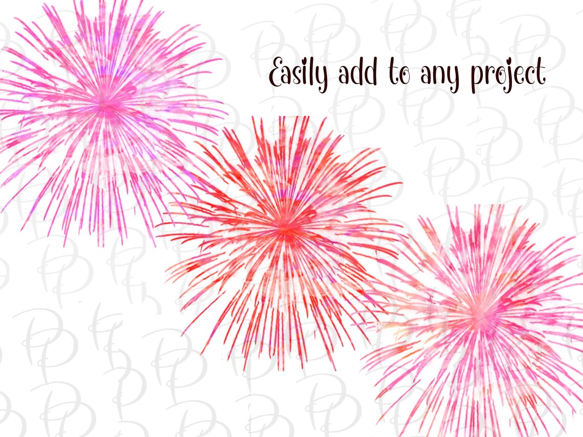Fireworks Clip Art, Watercolor Clipart, 4th of July, New Years ...