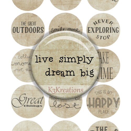 Bottle Cap Inspirational Sayings 1 Inch Digital Collage - Etsy