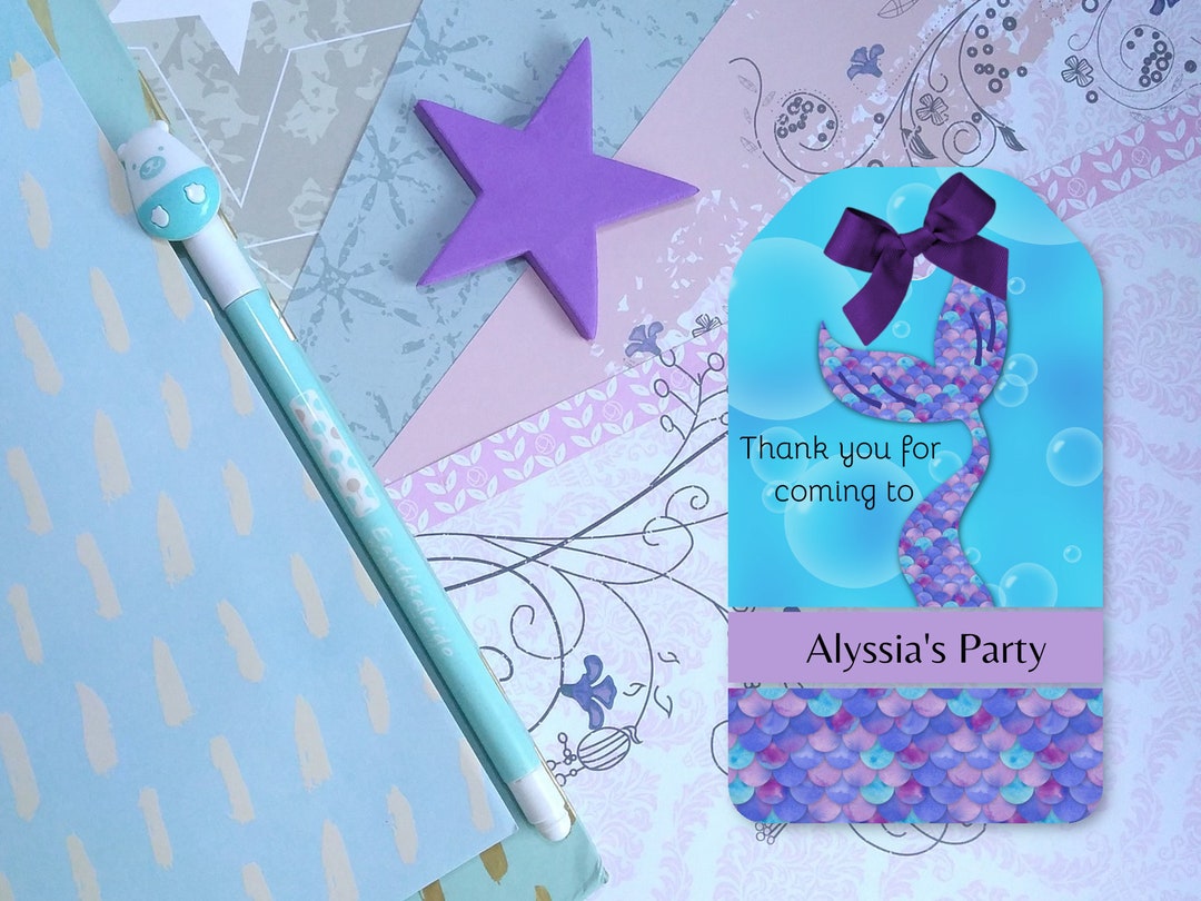 Mermaid Tags, Mermaid Tail, Jet Template Editable Tags, Mermaid Party ...