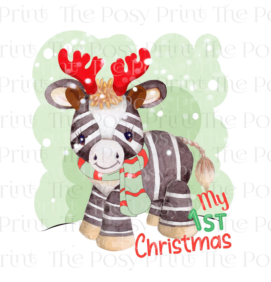 Zebra First Christmas Zebra PNG Zebra Sublimation 1st - Etsy