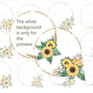 Sunflower Frames, Border Frame PNG , Gold Circle Frames, 12 Floral ...