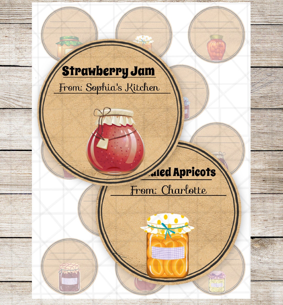 Jam Labels, Jam Stickers ,mason Jar Label, Edit Online, 2 Inch Instant ...