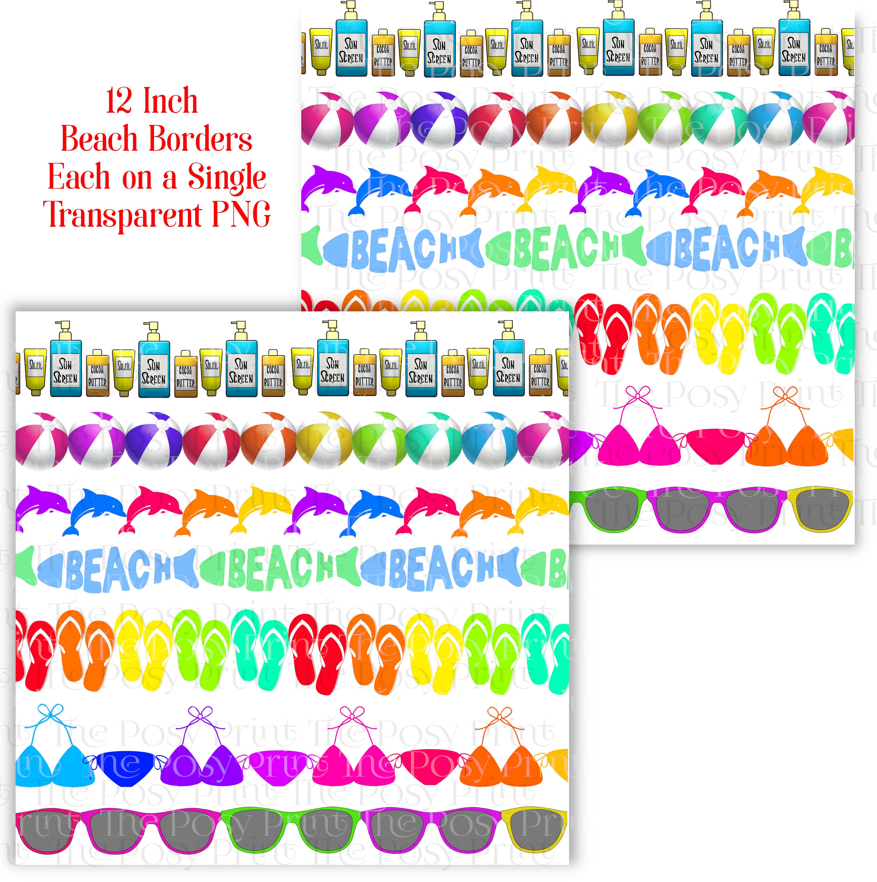 Printable Summer Border Clip Art