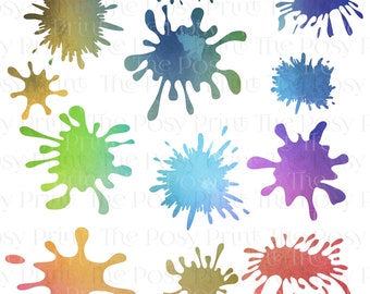 Watercolor Paint Splatter Clipart, Paint Splats Png, Slime Watercolor ...