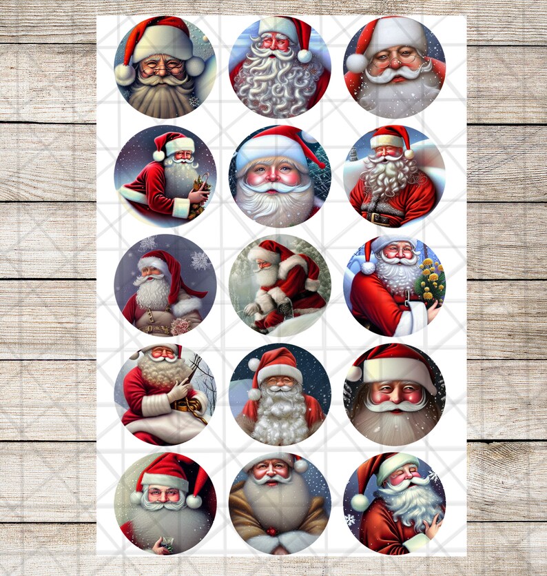 Santa Saint Nick Bottle Cap 1 Inch Circles Digital Collage - Etsy