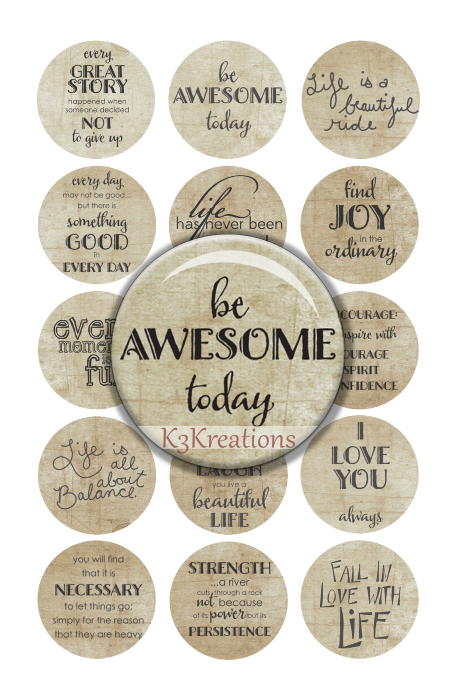 Bottle Cap Inspirational Sayings 1 Inch Digital Collage - Etsy
