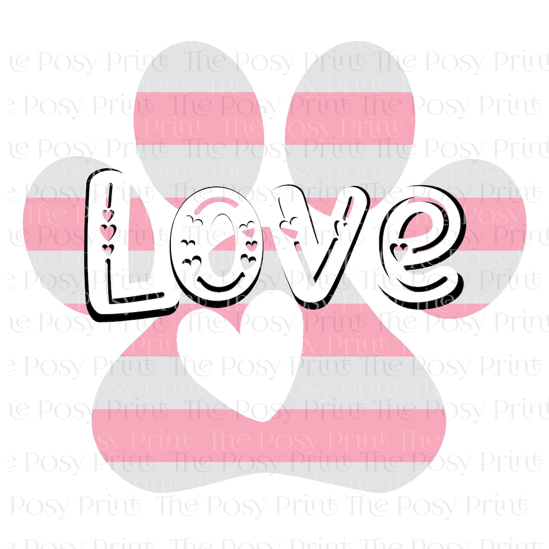 Dog Paw, Love Dog, Paw Print, Pink Stripes, Pattern, PNG and JPG ...