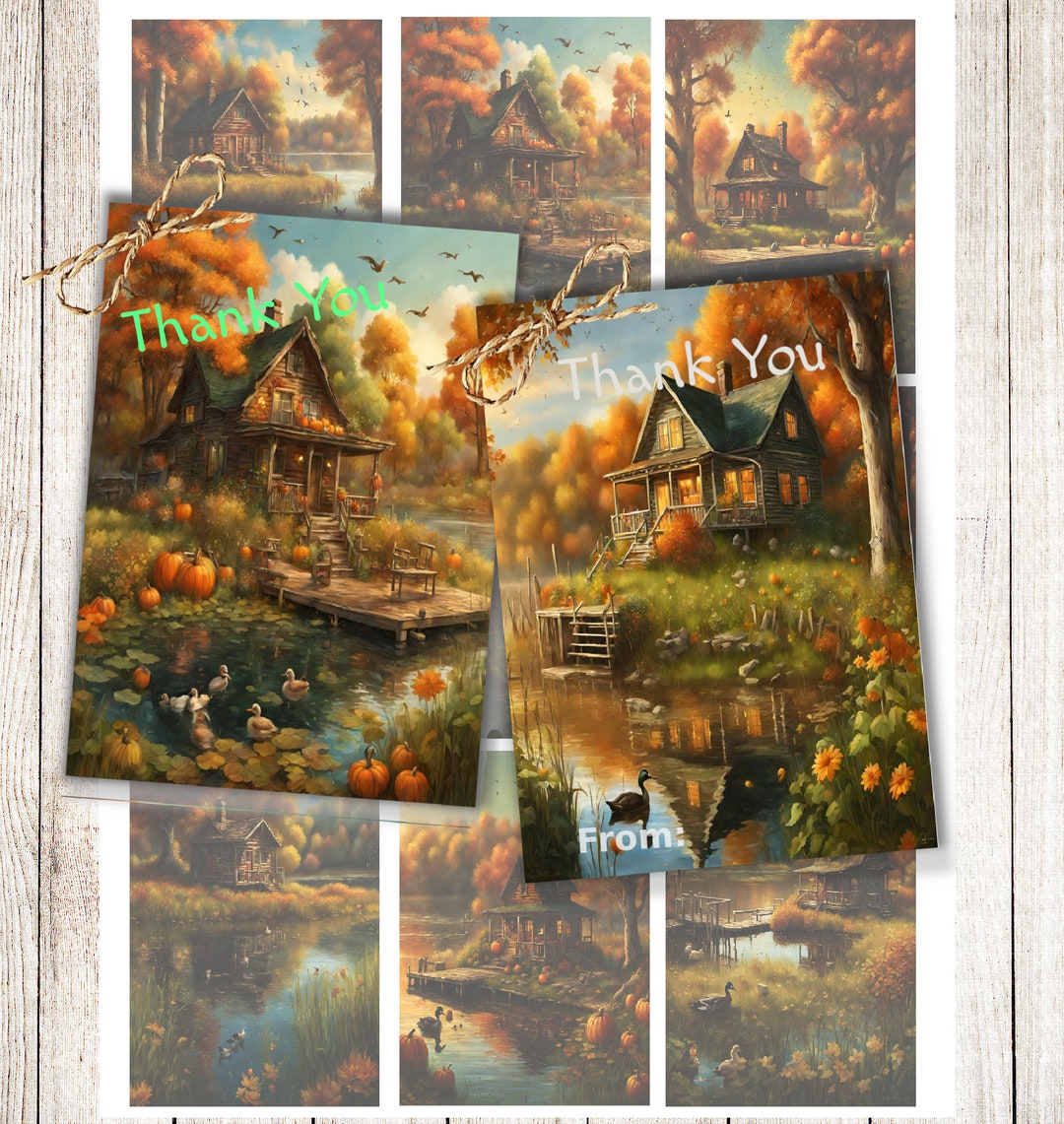 Lake Cabin Tags Editable Cabin by a Lake Papercraft Junk - Etsy