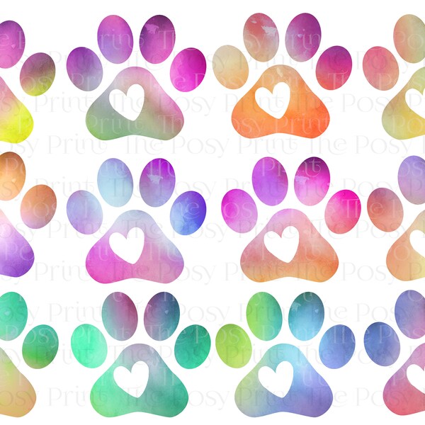 Paw Print Heart - Etsy