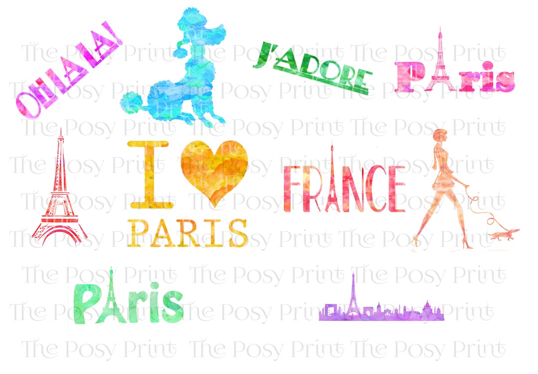 Paris Clip Art Set Watercolor Paris Theme Watercolor Clip - Etsy Ireland