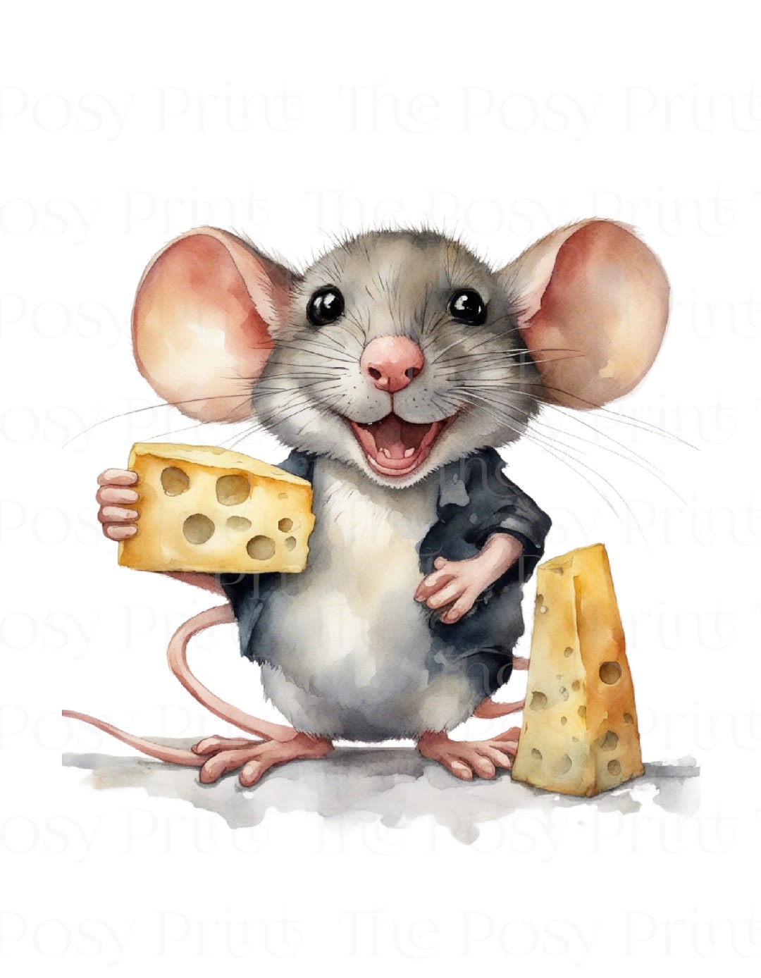 Mouse and Cheese, Printable Download, 8x10 Digital Printing, Cards ...