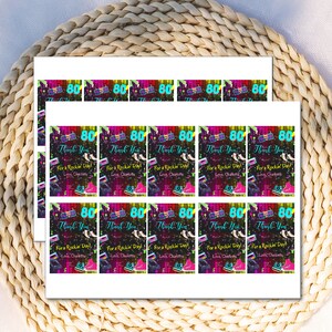 80's Thank You Tags, Back to the 80's, Any Age Thank You Tags, Favor ...