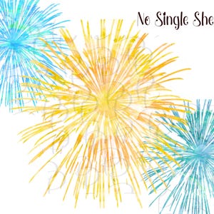 Fireworks Clip Art, Watercolor Clipart, 4th of July, New Years ...