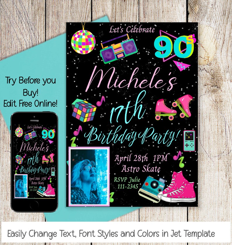 90's Invitation Back to the 90's Photo Invite Any - Etsy
