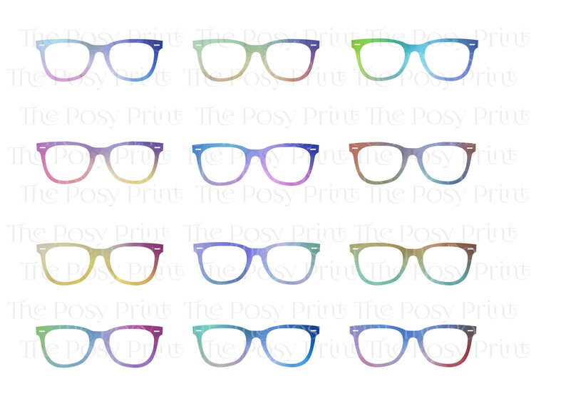 Glasses Clipart Watercolor Glasses Printable Clip Art 12 | Etsy