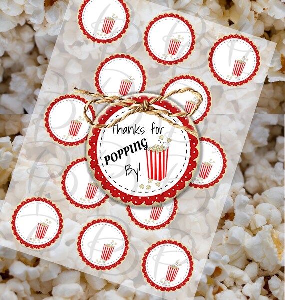 Thanks for Popping By Editable Edit Online Popcorn Favor - Etsy