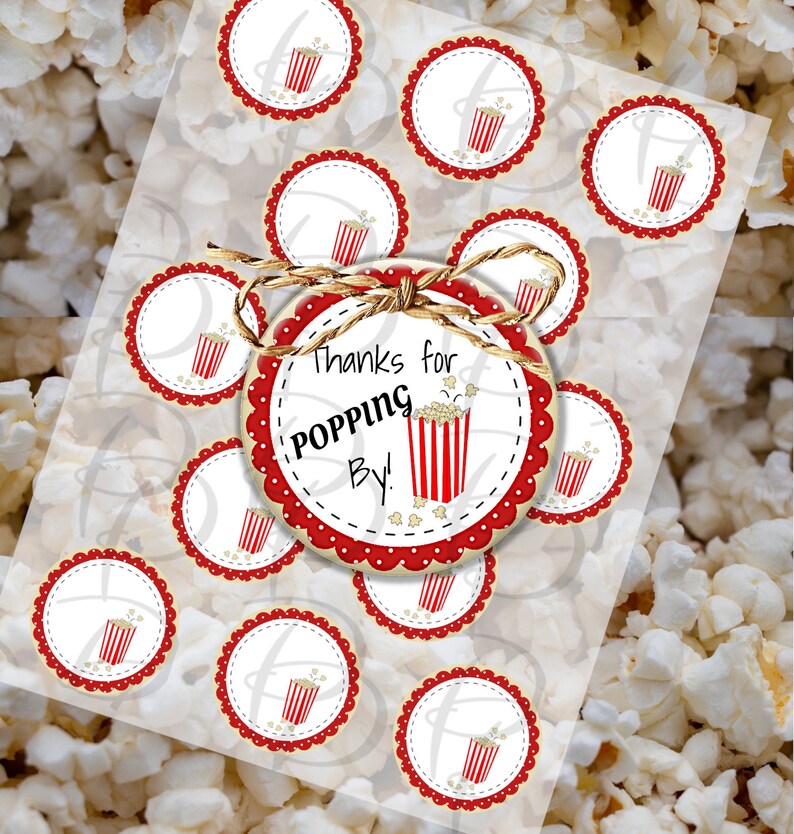 Thanks for Popping By Editable Edit Online Popcorn Favor | Etsy