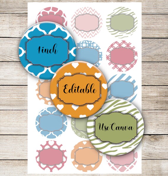 Editable Pattern Bottle Cap 1 Inch Bottle Caps Digital - Etsy