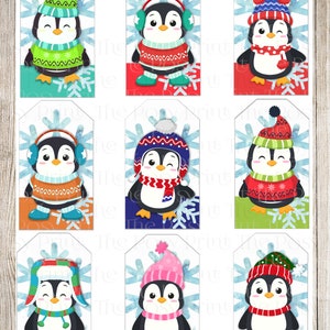 Penguin Tags, Christmas Gift Tags, Holiday Gift Tags, Favor Tags ...