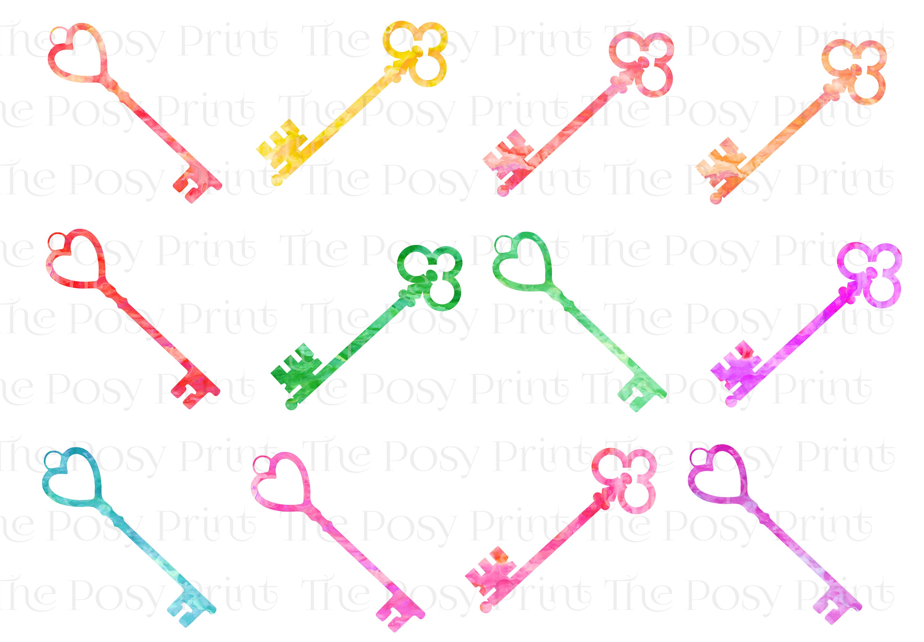 Embellishments Papercraft Scrapbooking 12 Watercolor Keys 6 Inch ...