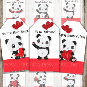 Editable Panda Bear Tags, Valentine Panda, Printable Panda Bear Tags ...