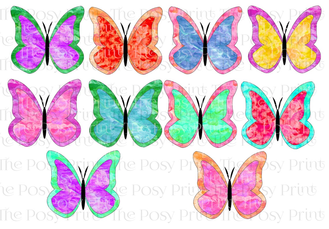 Butterfly Clipart Watercolor Butterfly PNG Printable Clip - Etsy