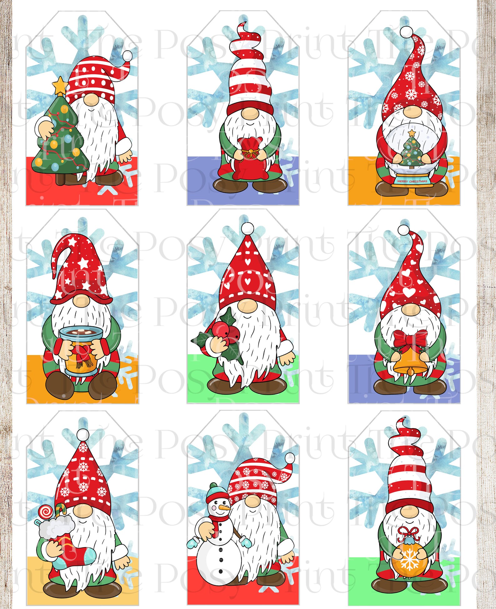 Gnome Tags Gnomie Christmas Tags Holiday Tags Favor Tags - Etsy