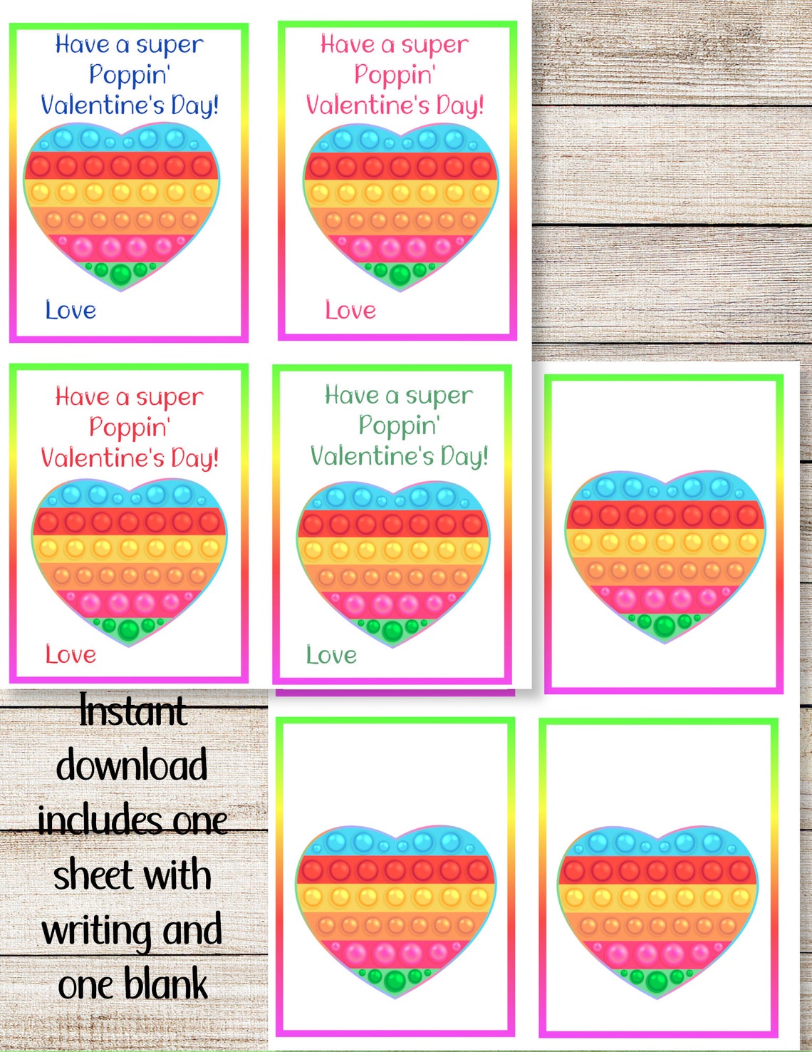 Heart Pop It Lollipop Tag Edit Online Pop It Tags Printable | Etsy