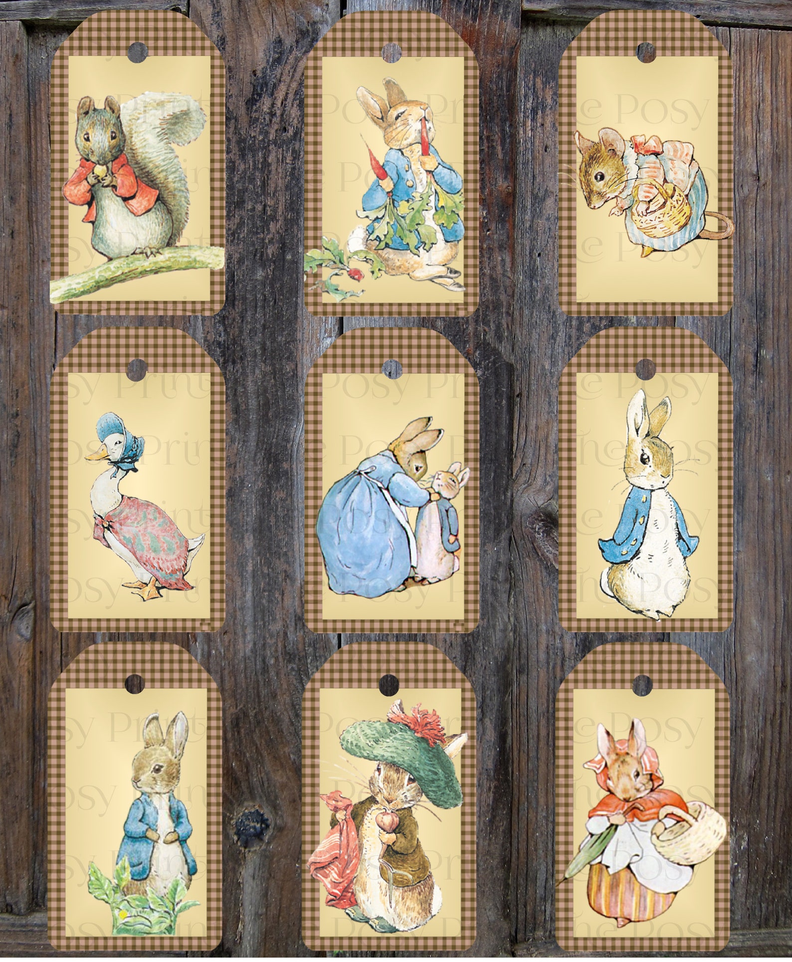Peter Rabbit Tags Beatrix Potter Tags Vintage Look Peter - Etsy