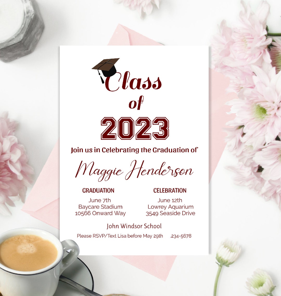 Graduation Invitation Template Graduation Celebration - Etsy