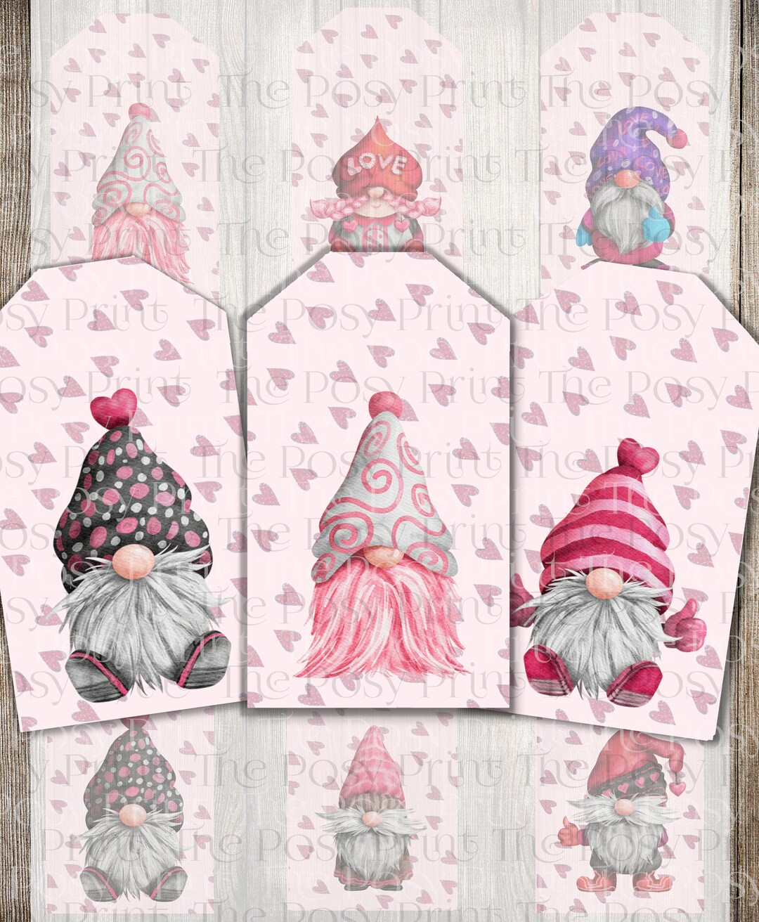 Gnome Tags, Valentine Gnome, Printable Gnome Tags, Gnome Gift Tags ...
