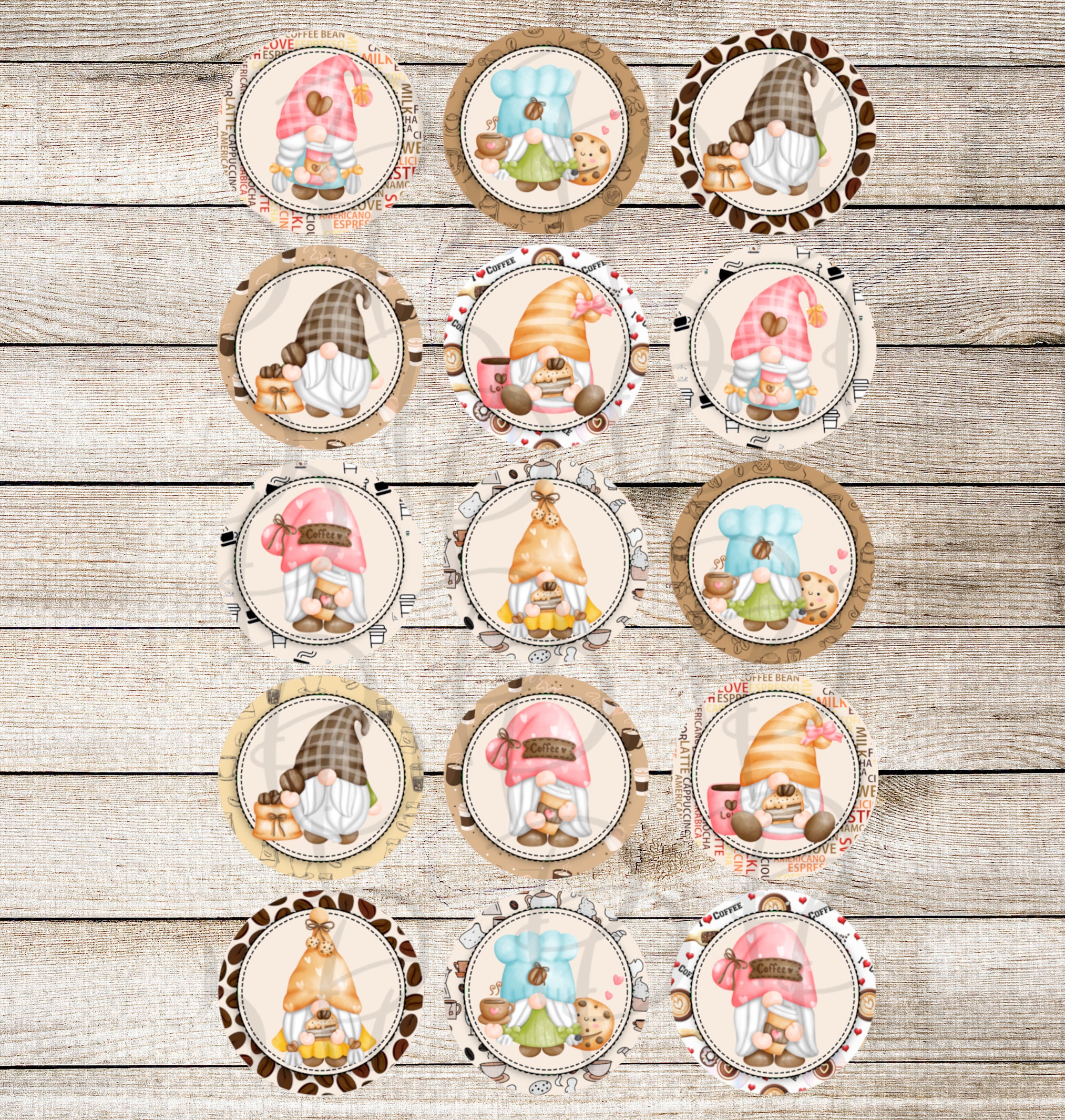 Gnome Coffee Gnome Gnome Images 1 Inch Digital Collage | Etsy