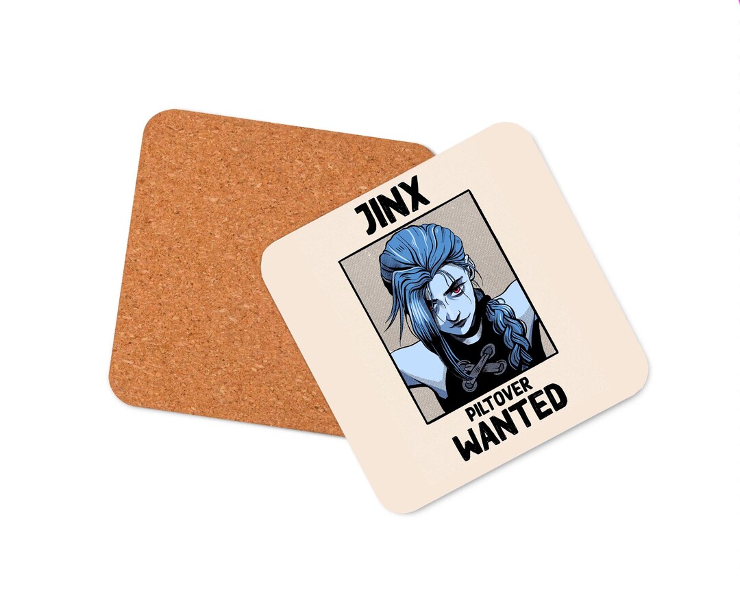 Arcane Coaster League of Legends Coaster Jinx Wanted Coaster for Cups ...